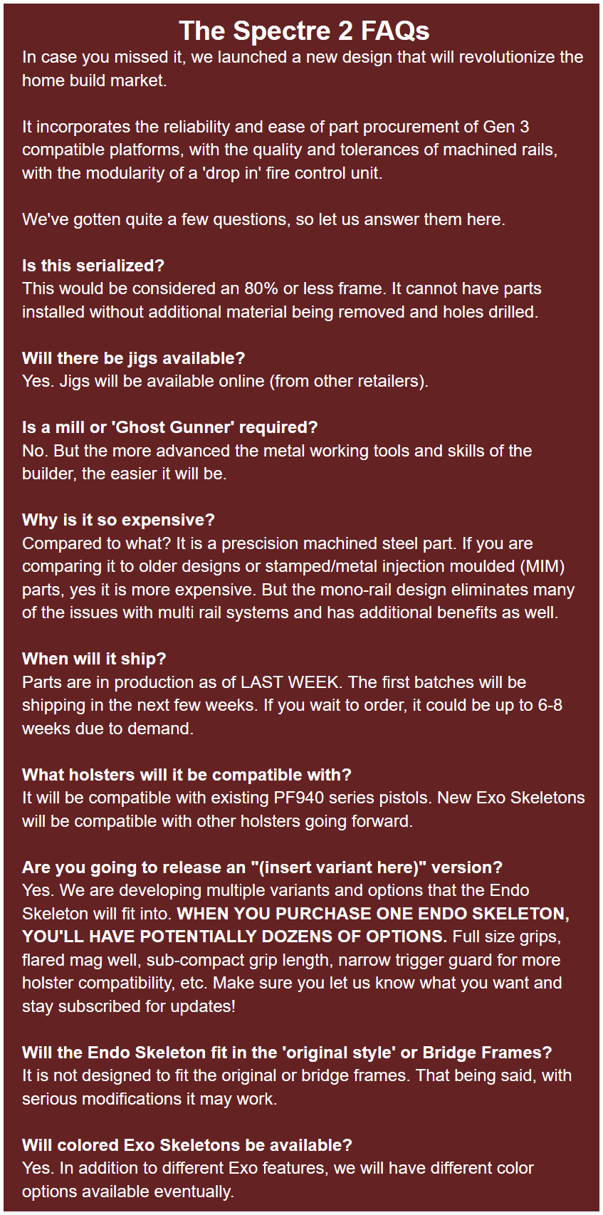 P80 Spectre 2 - "Glock" FCU | Patriot Gun Builders Forum